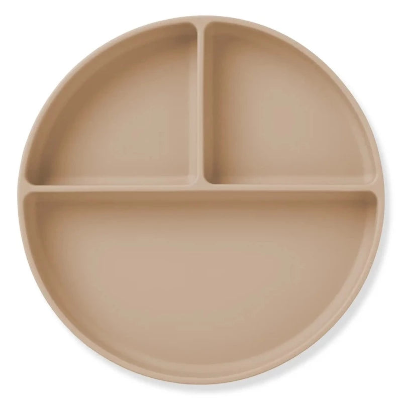 Baby Plate with Suction and Divided Portions - Oatmeal – Mady and Max