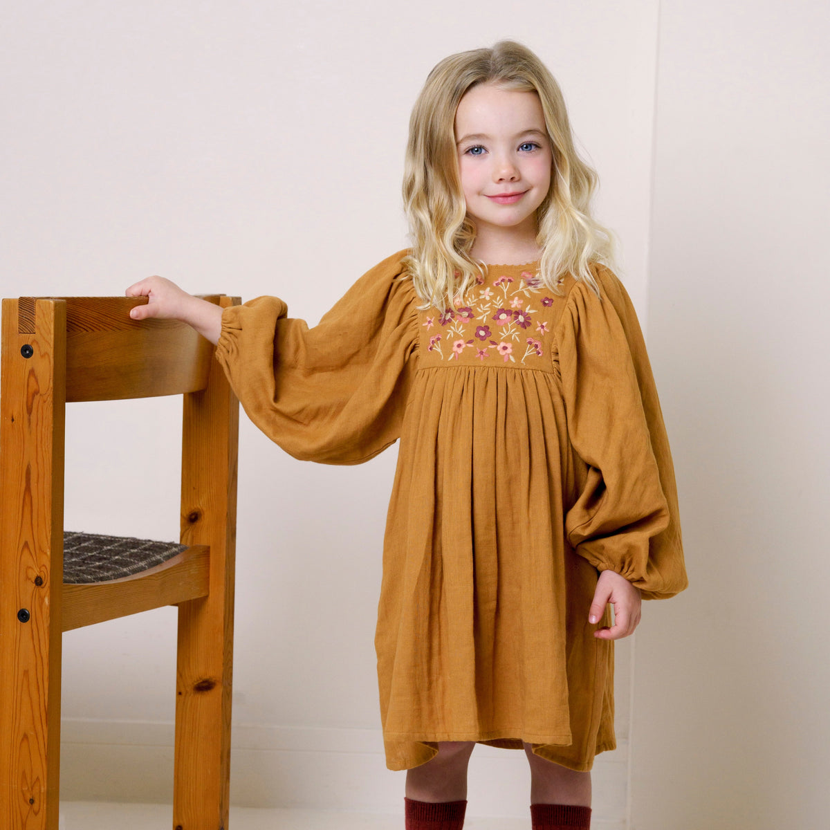 Girls Belle Dress - Almond – Mady and Max